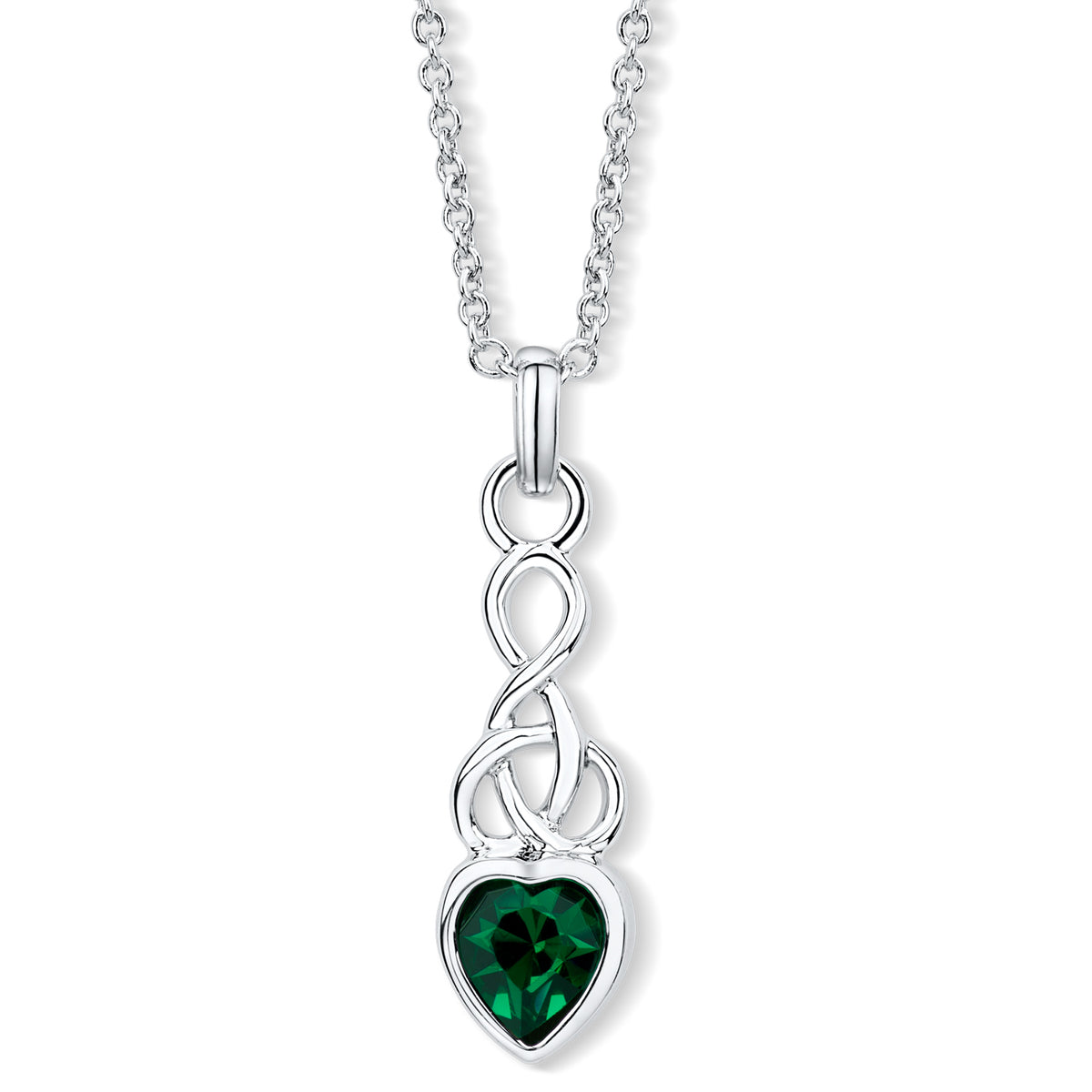 Celtic Heart Emerald Crystal Pendant | Connemara Celtic Crystal ...
