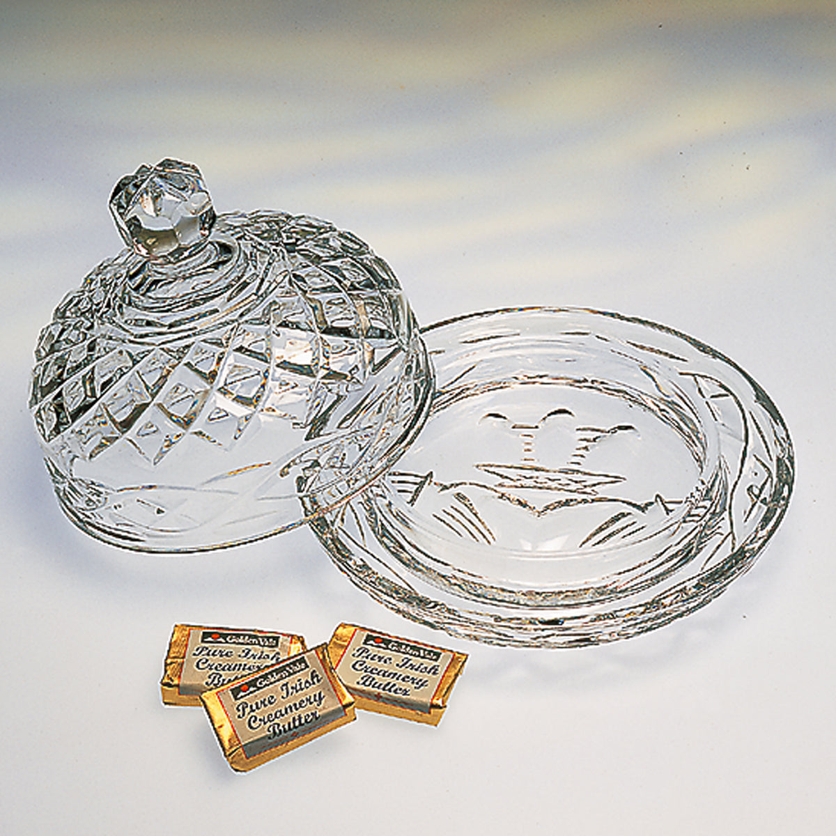 Crystal Butter Dish | Handcrafted by Connemara Celtic Crystal ...
